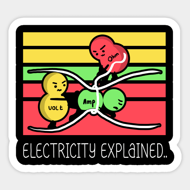 Electricity Explained Funny Electricity Explained Sticker Teepublic